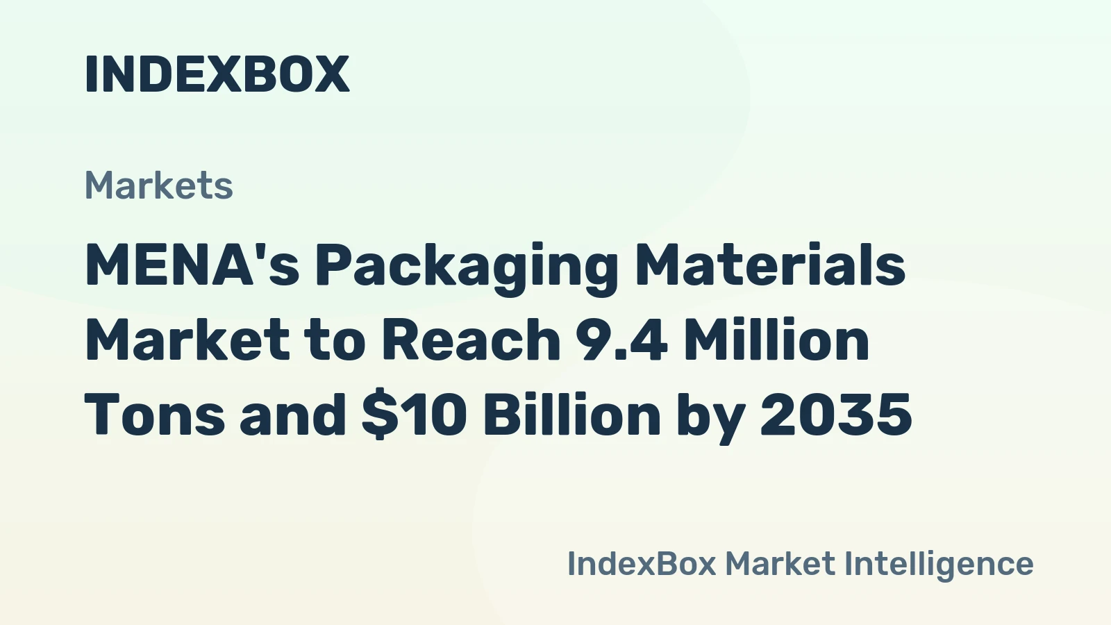 MENA's Packaging Materials Market to Reach 9.4 Million Tons and $10 Billion by 2035
