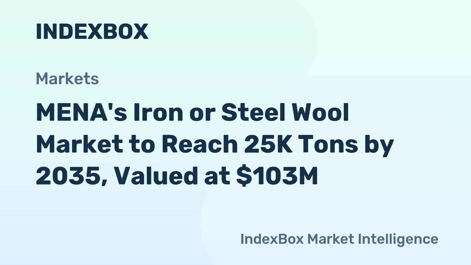 MENA's Iron or Steel Wool Market to Reach 25K Tons by 2035, Valued at $103M