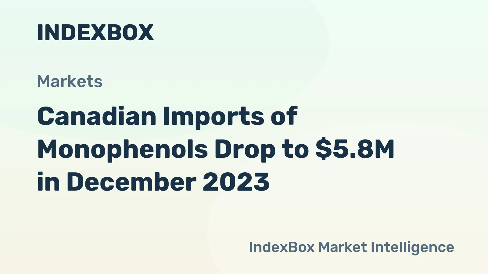 Canadian Imports of Monophenols Drop to $5.8M in December 2023