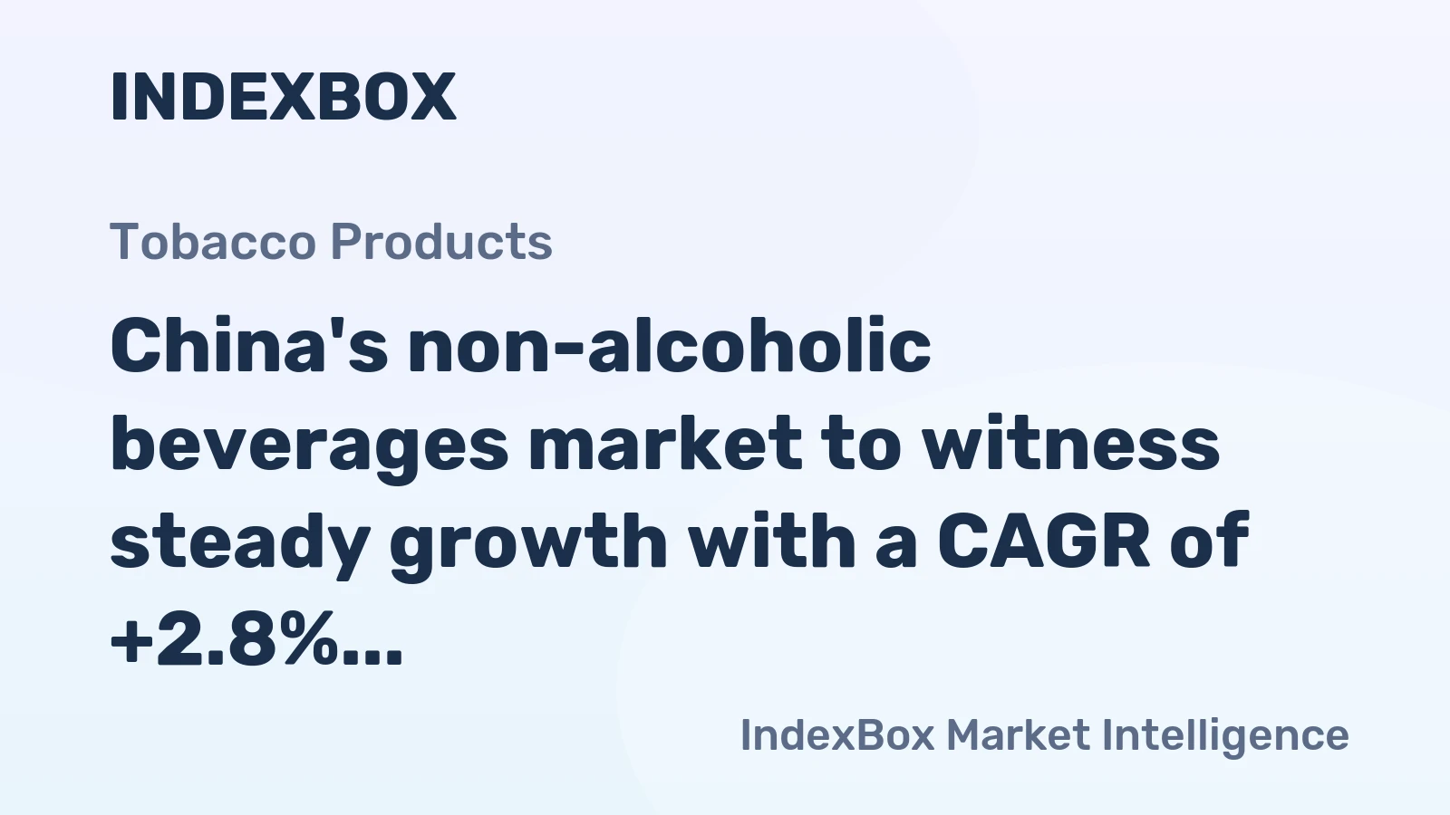 China's non-alcoholic beverages market to witness steady growth with a CAGR of +2.8% until 2035