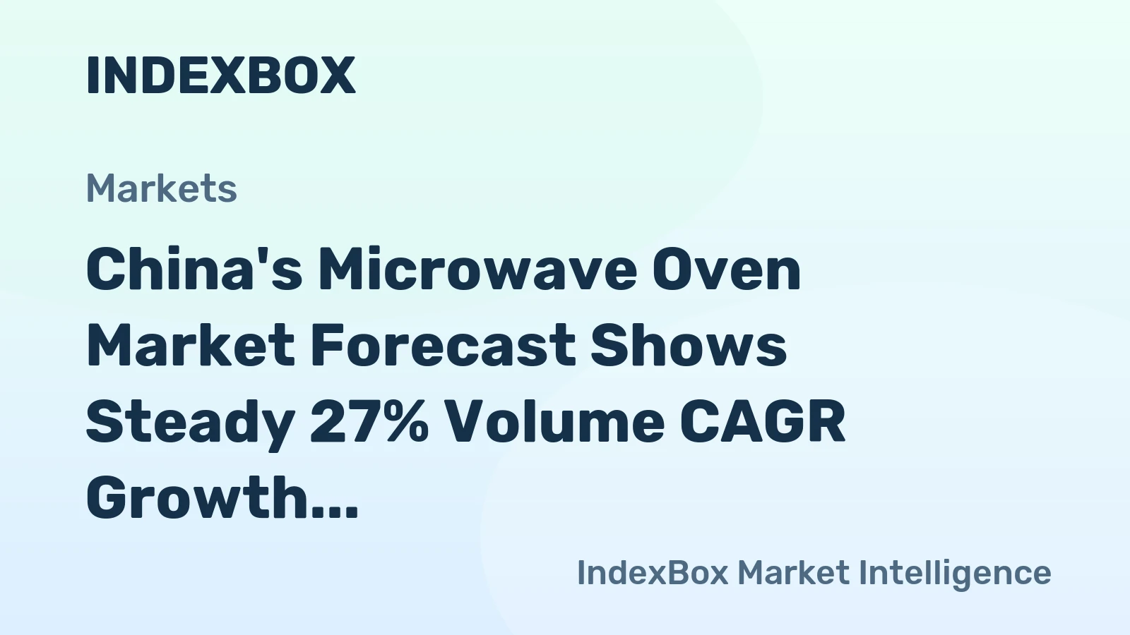 China's Microwave Oven Market Forecast Shows Steady 27% Volume CAGR Growth Through 2035
