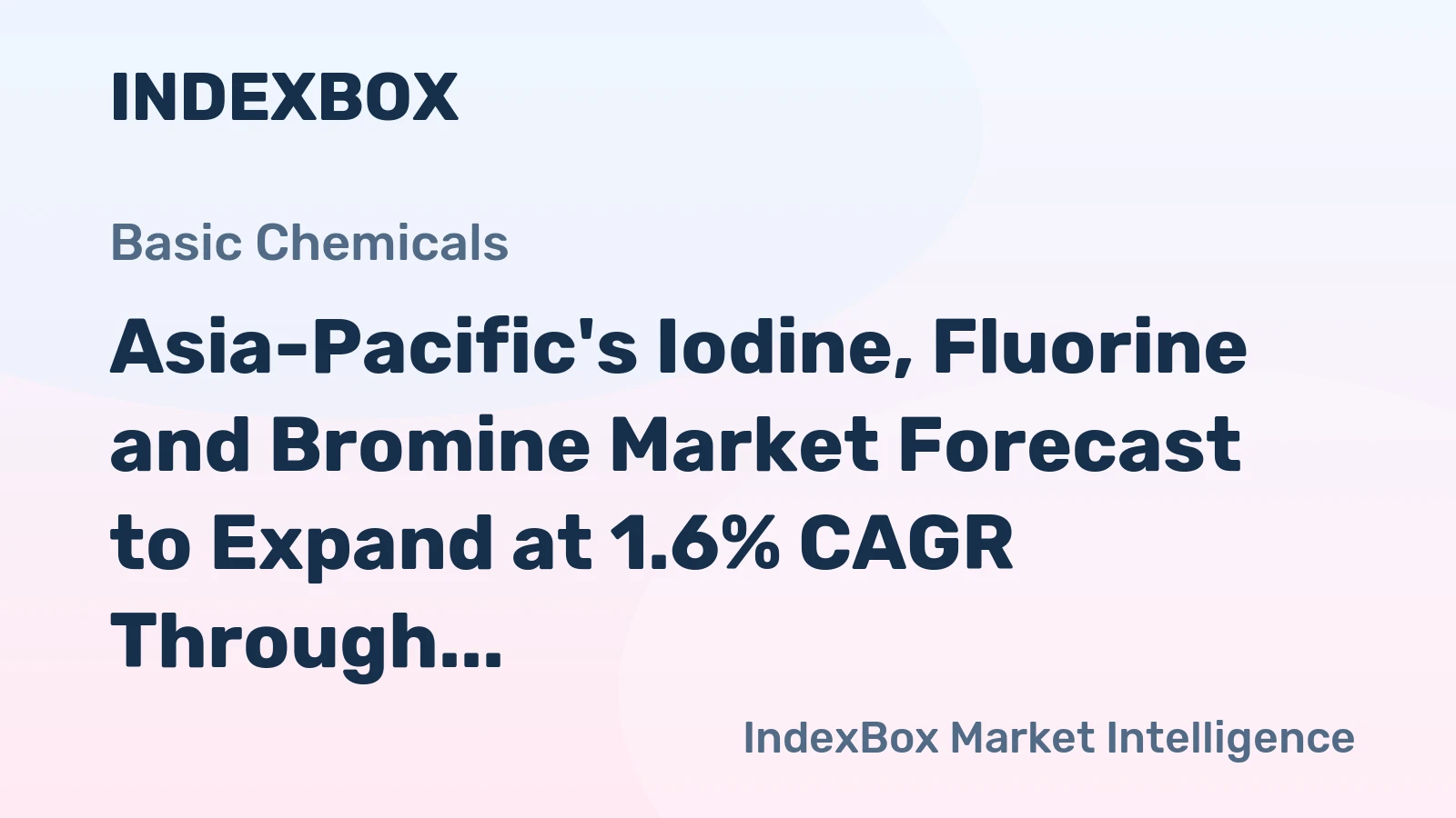 Asia-Pacific's Iodine, Fluorine and Bromine Market Forecast to Expand at 1.6% CAGR Through 2035