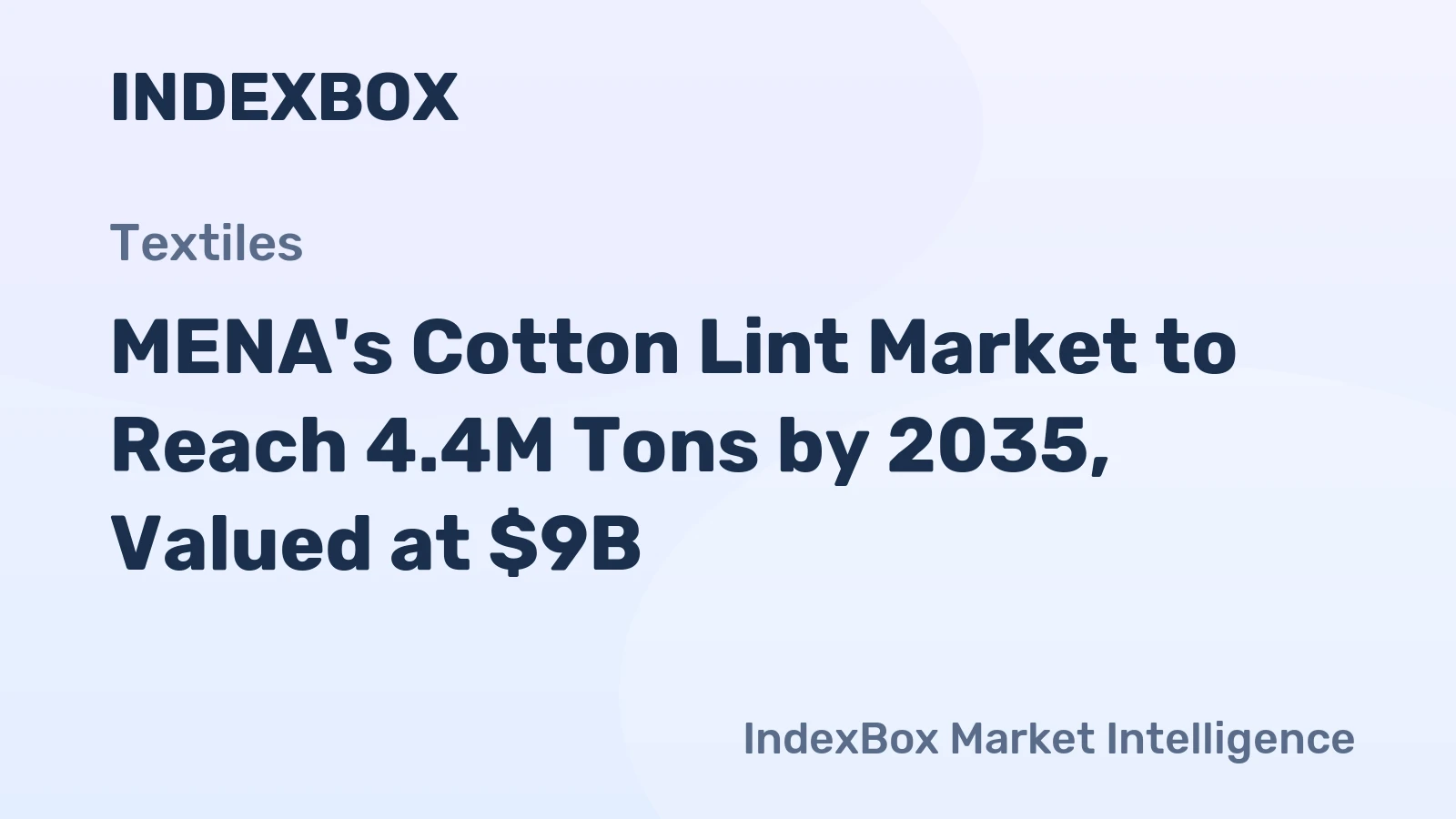 MENA's Cotton Lint Market to Reach 4.4M Tons by 2035, Valued at $9B