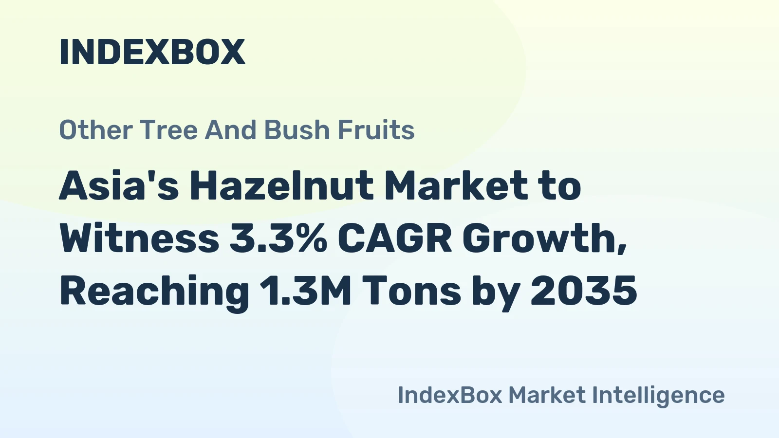 Asia's Hazelnut Market to Witness 3.3% CAGR Growth, Reaching 1.3M Tons by 2035