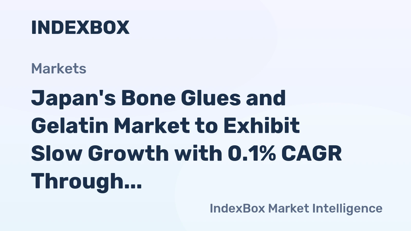 Japan's Bone Glues and Gelatin Market to Exhibit Slow Growth with 0.1% CAGR Through 2035