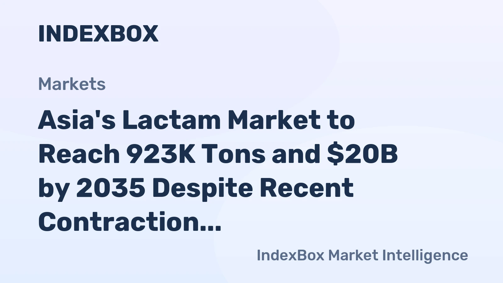 Asia's Lactam Market to Reach 923K Tons and $20B by 2035 Despite Recent Contraction