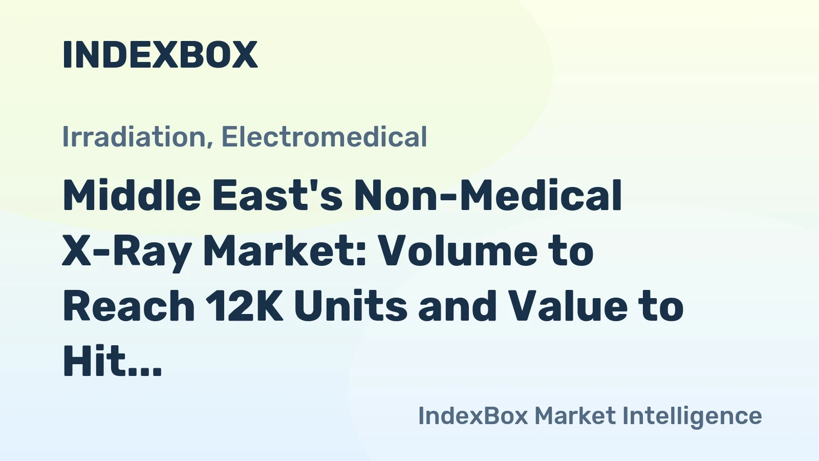 Middle East's Non-Medical X-Ray Market: Volume to Reach 12K Units and Value to Hit $397M by 2035
