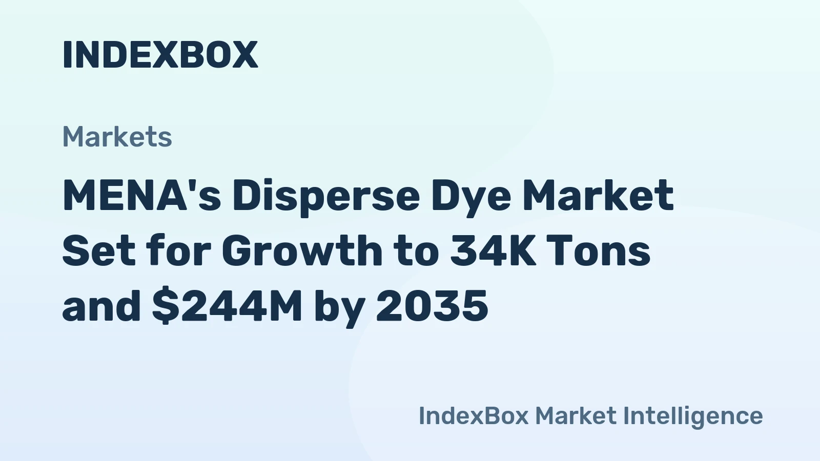 MENA's Disperse Dye Market Set for Growth to 34K Tons and $244M by 2035