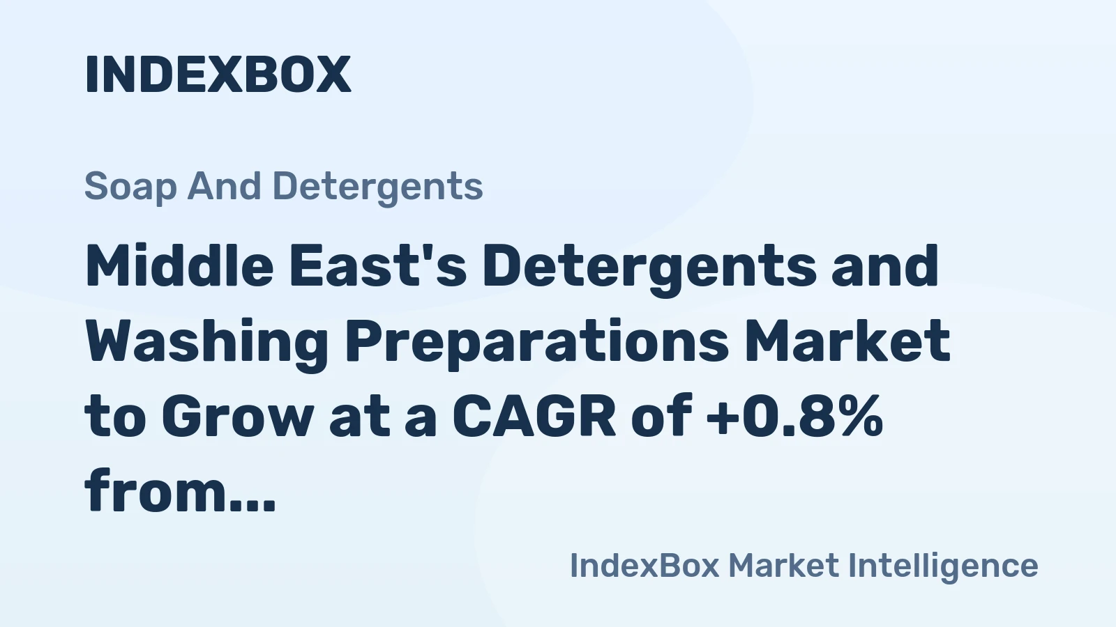 Middle East's Detergents and Washing Preparations Market to Grow at a CAGR of +0.8% from 2024 to 2035