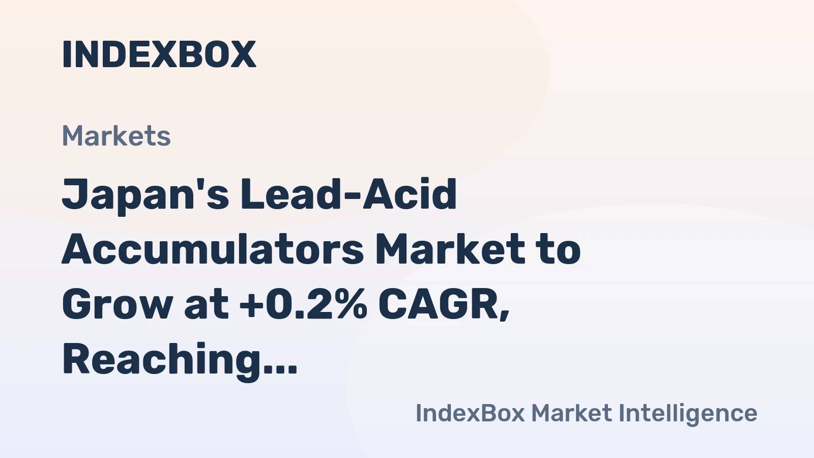 Japan's Lead-Acid Accumulators Market to Grow at +0.2% CAGR, Reaching 28M Units by 2035