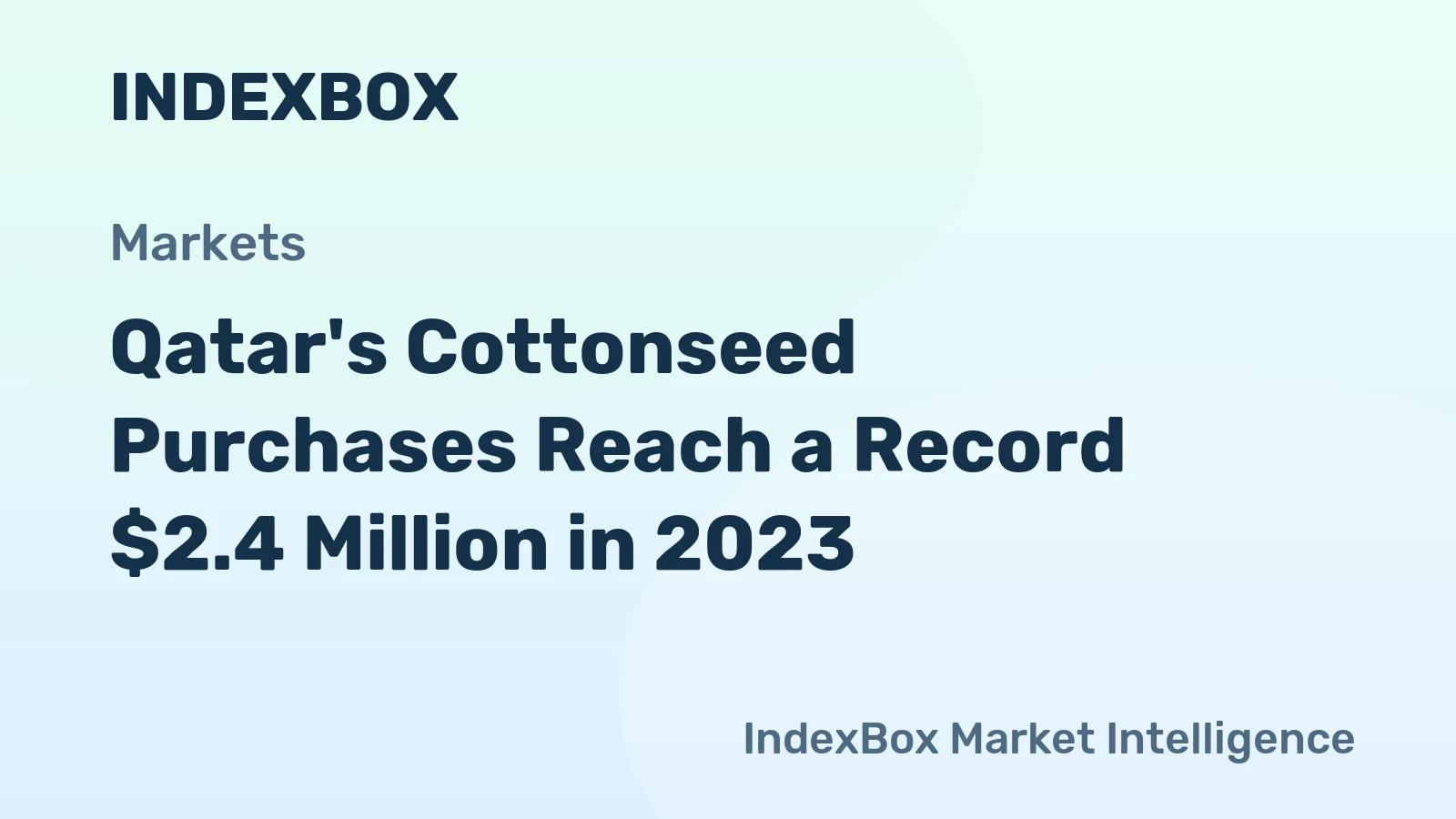 Qatar's Cottonseed Purchases Reach a Record $2.4 Million in 2023