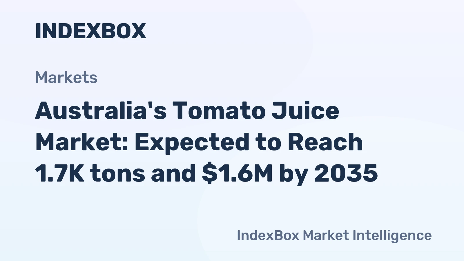 Australia's Tomato Juice Market: Expected to Reach 1.7K tons and $1.6M by 2035