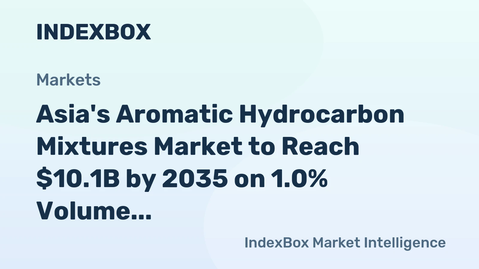 Asia's Aromatic Hydrocarbon Mixtures Market to Reach $10.1B by 2035 on 1.0% Volume Growth