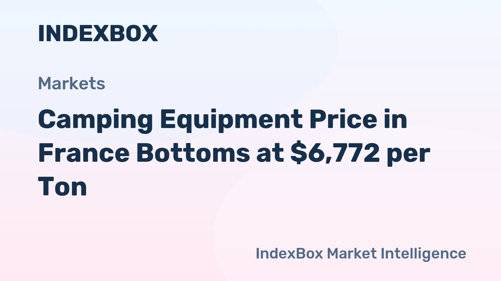 Camping Equipment Price in France Bottoms at $6,772 per Ton