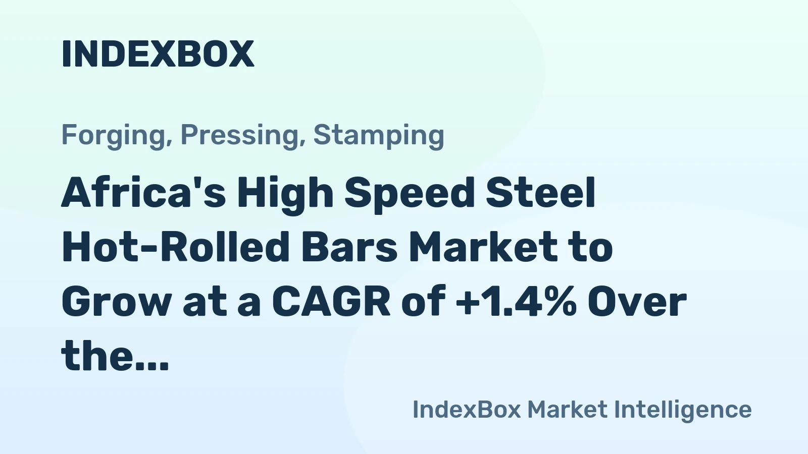 Africa's High Speed Steel Hot-Rolled Bars Market to Grow at a CAGR of +1.4% Over the Next Decade