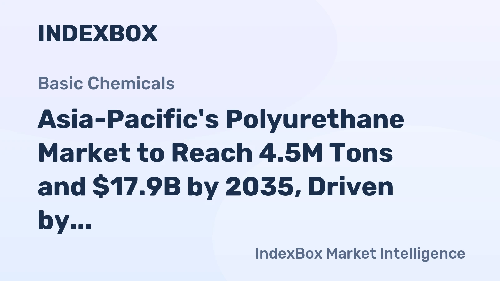 Asia-Pacific's Polyurethane Market to Reach 4.5M Tons and $17.9B by 2035, Driven by Increasing Demand