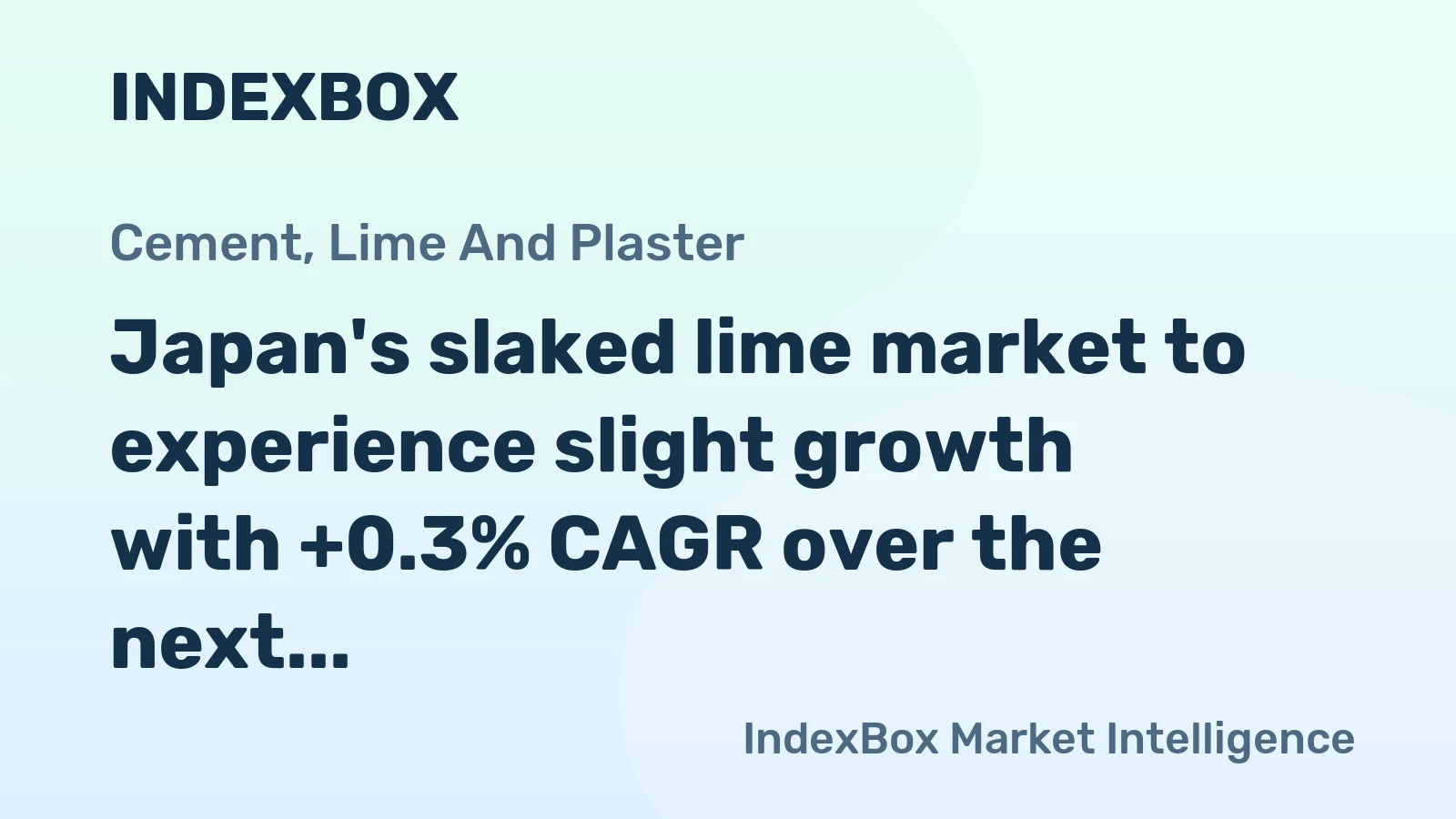 Japan's slaked lime market to experience slight growth with +0.3% CAGR over the next decade