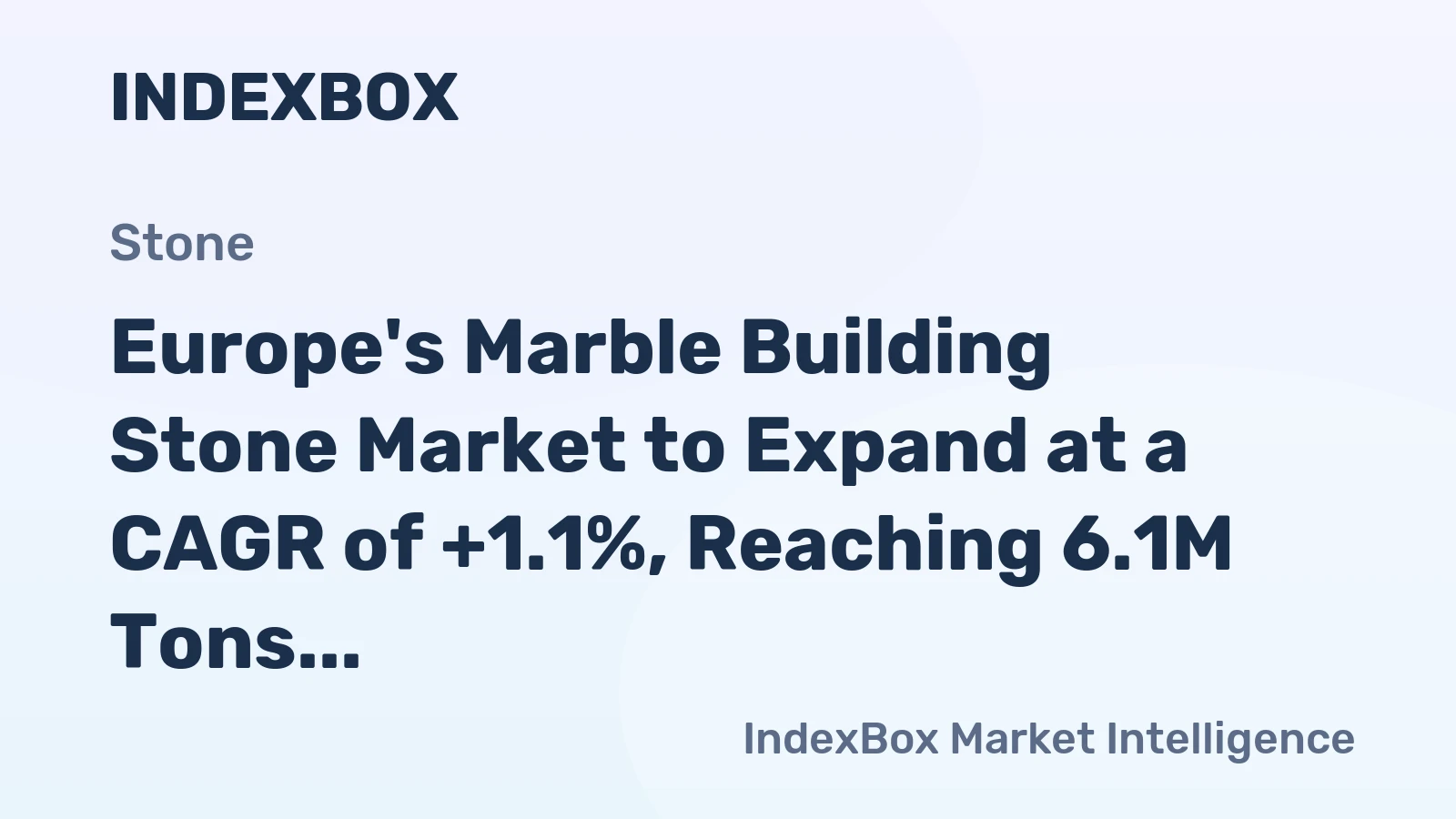 Europe's Marble Building Stone Market to Expand at a CAGR of +1.1%, Reaching 6.1M Tons by 2035