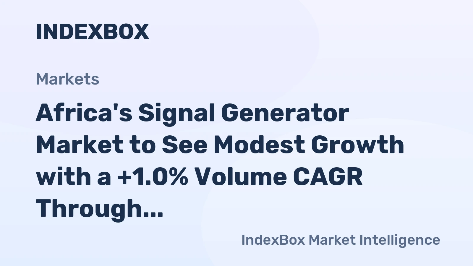 Africa's Signal Generator Market to See Modest Growth with a +1.0% Volume CAGR Through 2035
