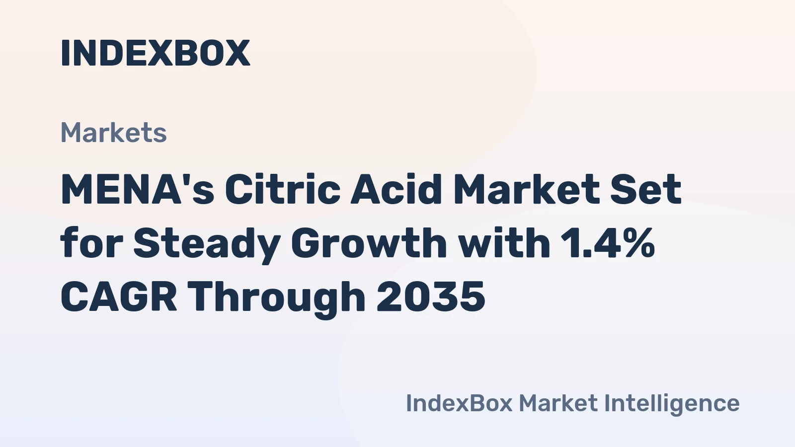 MENA's Citric Acid Market Set for Steady Growth with 1.4% CAGR Through 2035