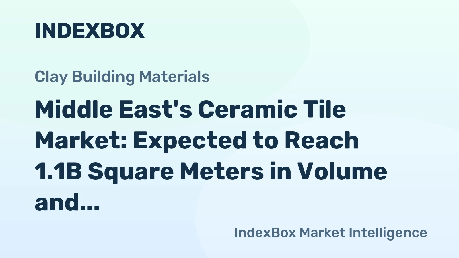 Middle East's Ceramic Tile Market: Expected to Reach 1.1B Square Meters in Volume and $7.9B in Value by 2035