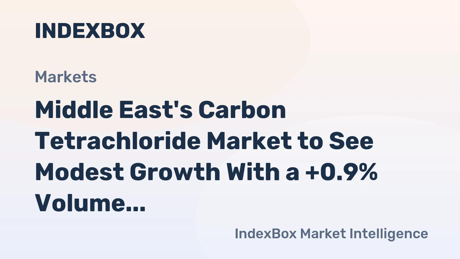 Middle East's Carbon Tetrachloride Market to See Modest Growth With a +0.9% Volume CAGR Through 2035