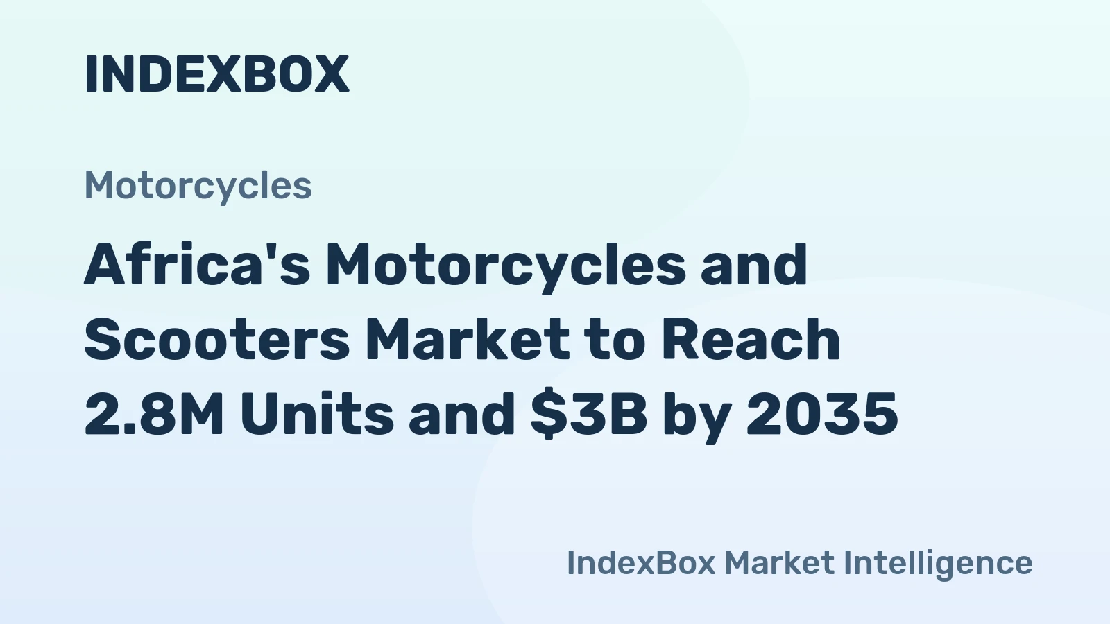 Africa's Motorcycles and Scooters Market to Reach 2.8M Units and $3B by 2035