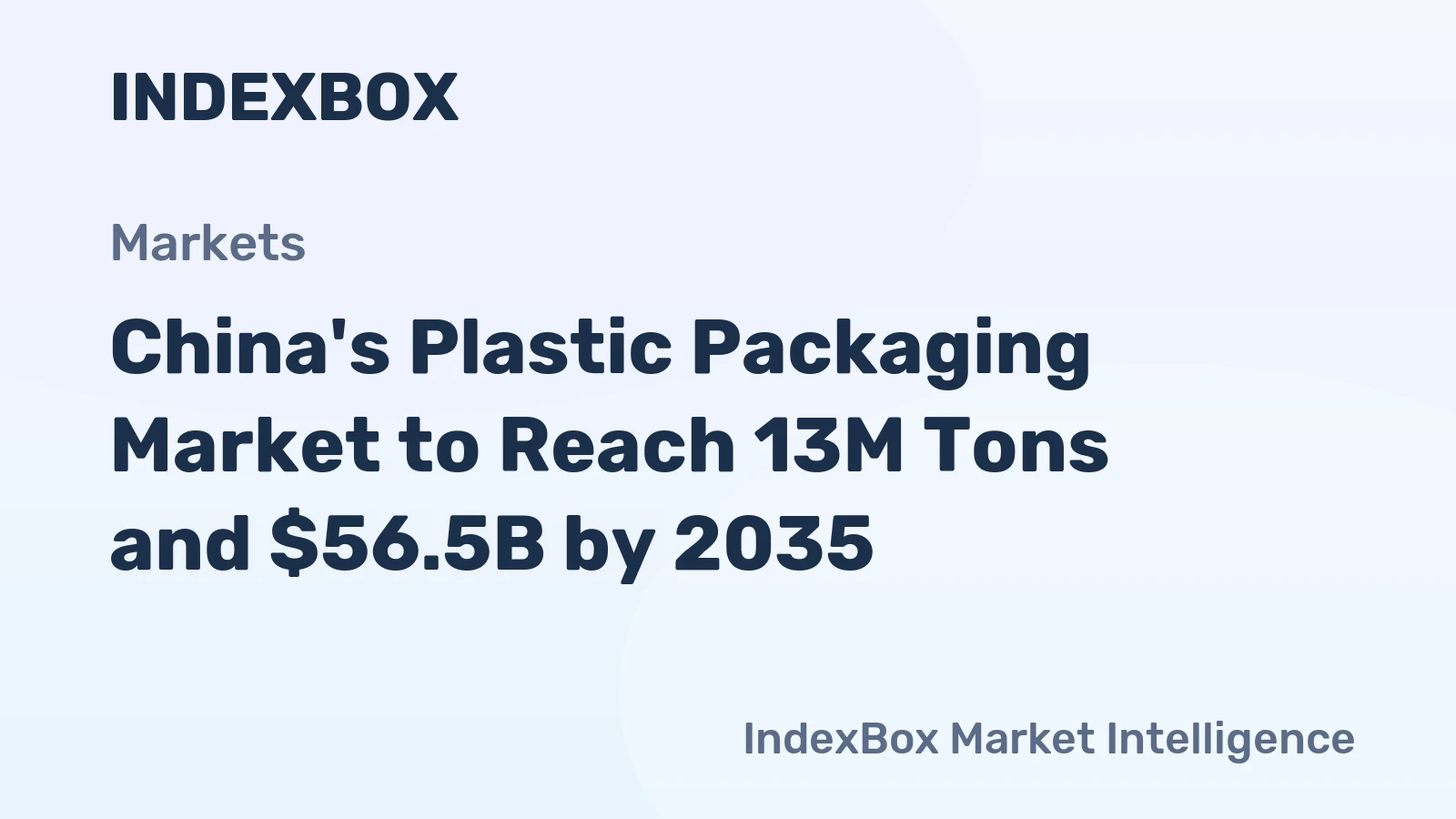 China's Plastic Packaging Market to Reach 13M Tons and $56.5B by 2035