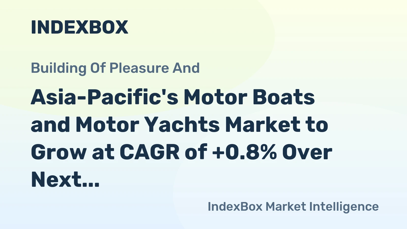 Asia-Pacific's Motor Boats and Motor Yachts Market to Grow at CAGR of +0.8% Over Next Decade