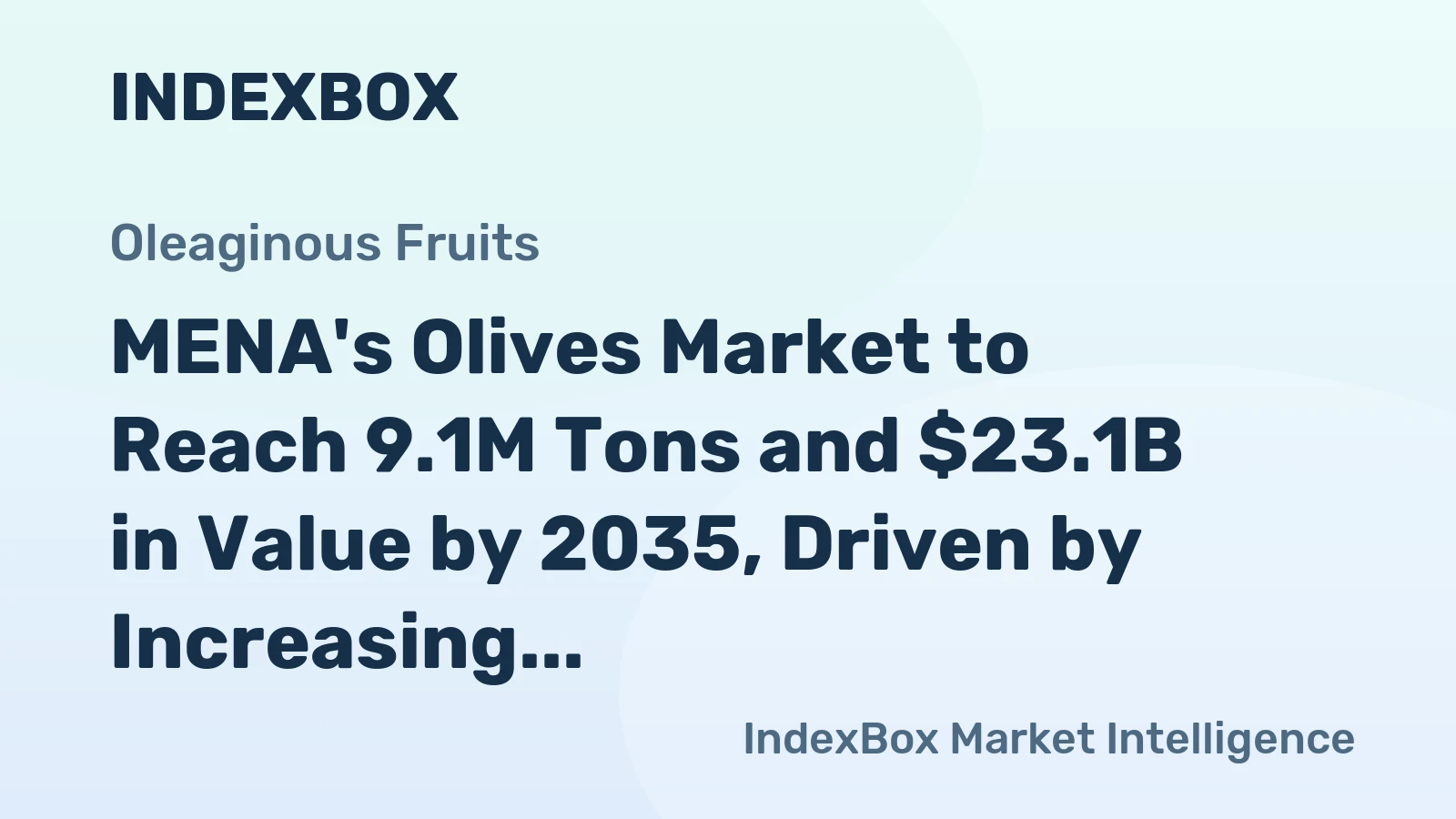 MENA's Olives Market to Reach 9.1M Tons and $23.1B in Value by 2035, Driven by Increasing Demand