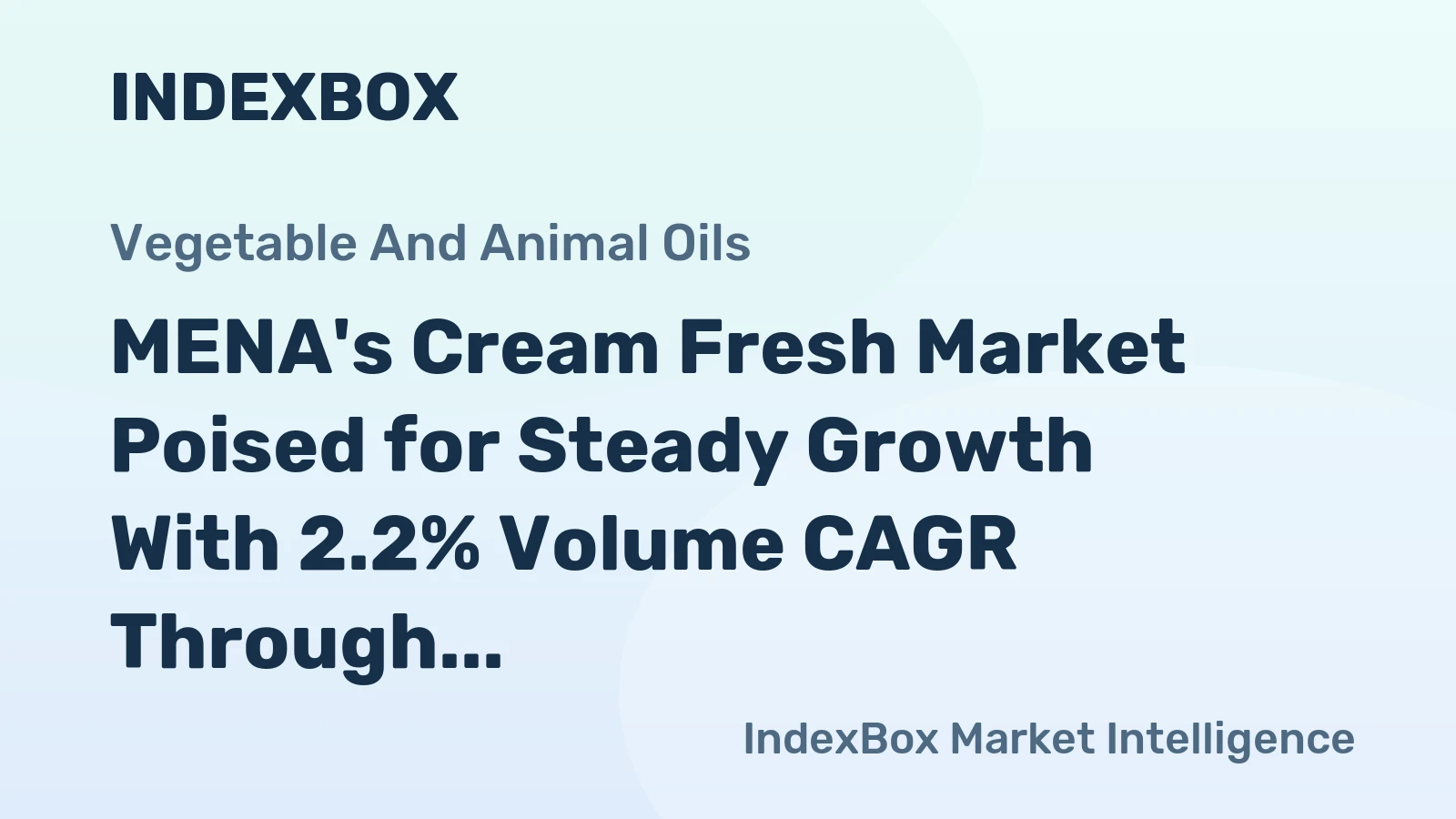 MENA's Cream Fresh Market Poised for Steady Growth With 2.2% Volume CAGR Through 2035