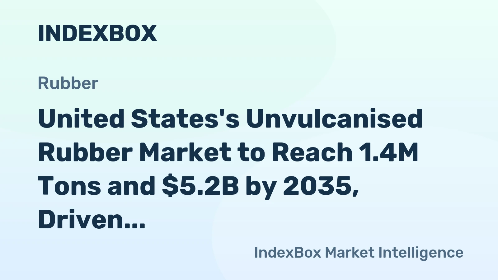 United States's Unvulcanised Rubber Market to Reach 1.4M Tons and $5.2B by 2035, Driven by Increasing Demand
