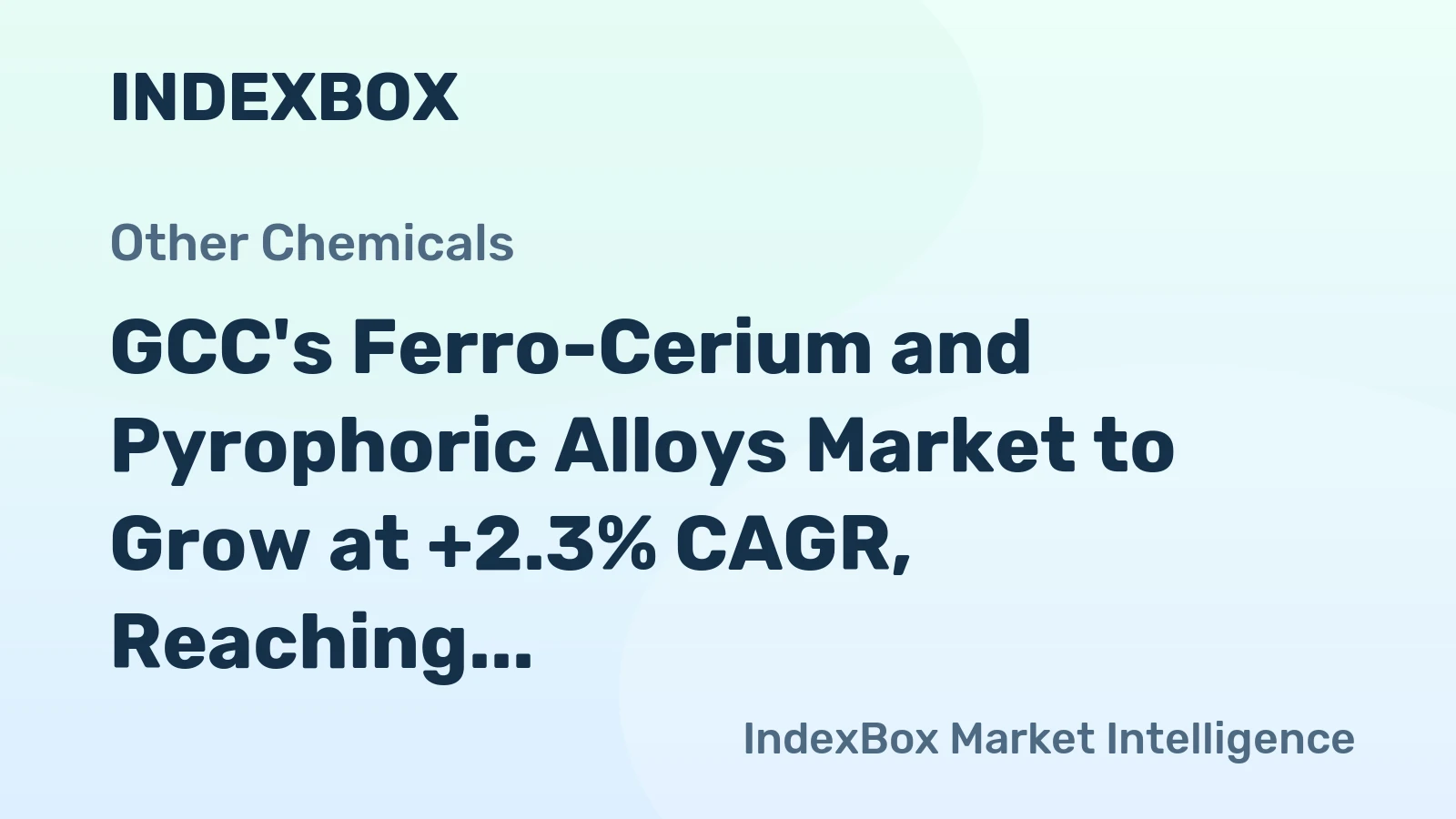 GCC's Ferro-Cerium and Pyrophoric Alloys Market to Grow at +2.3% CAGR, Reaching 9.4K Tons by 2035