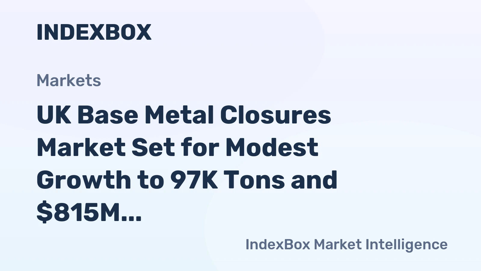 UK Base Metal Closures Market Set for Modest Growth to 97K Tons and $815M by 2035