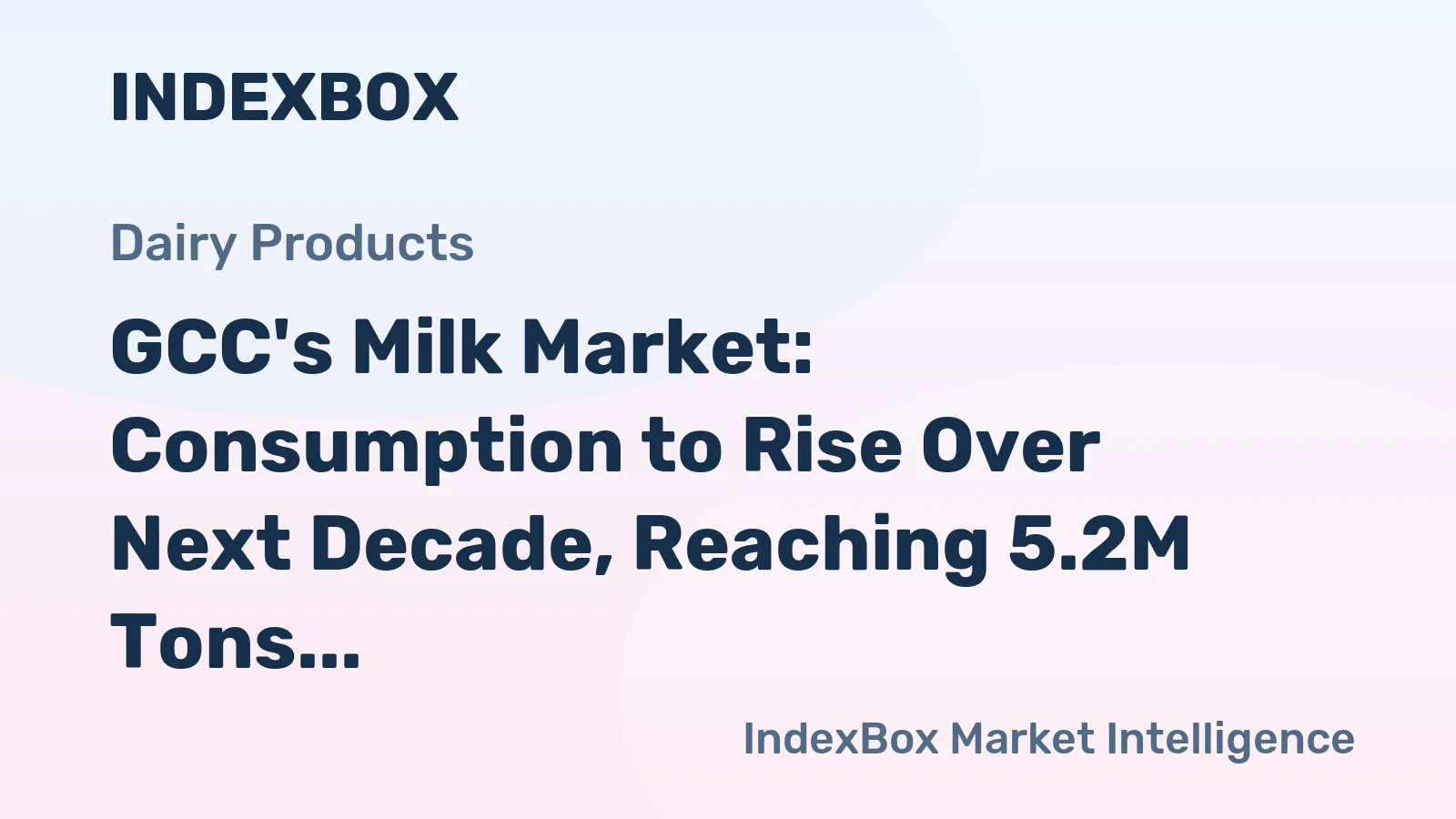 GCC's Milk Market: Consumption to Rise Over Next Decade, Reaching 5.2M Tons and $4.3B by 2035