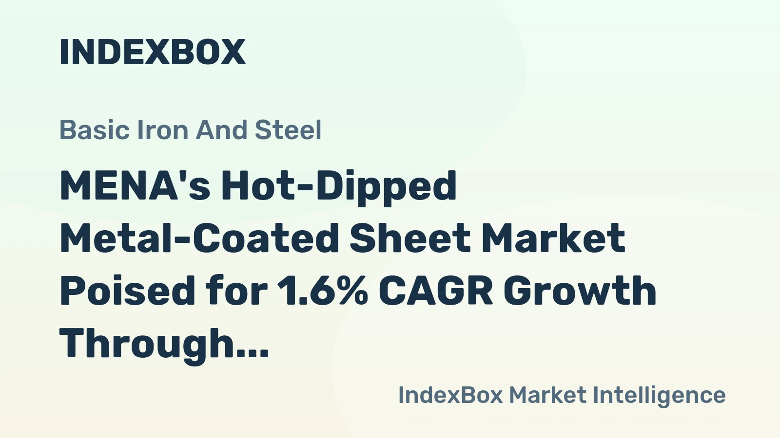 MENA's Hot-Dipped Metal-Coated Sheet Market Poised for 1.6% CAGR Growth Through 2035