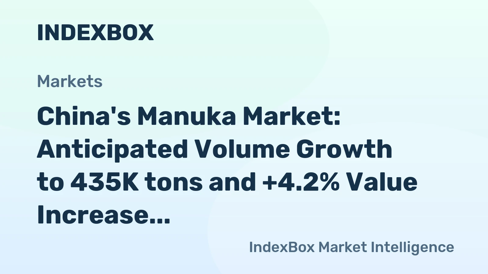 China's Manuka Market: Anticipated Volume Growth to 435K tons and +4.2% Value Increase to $855M by 2035