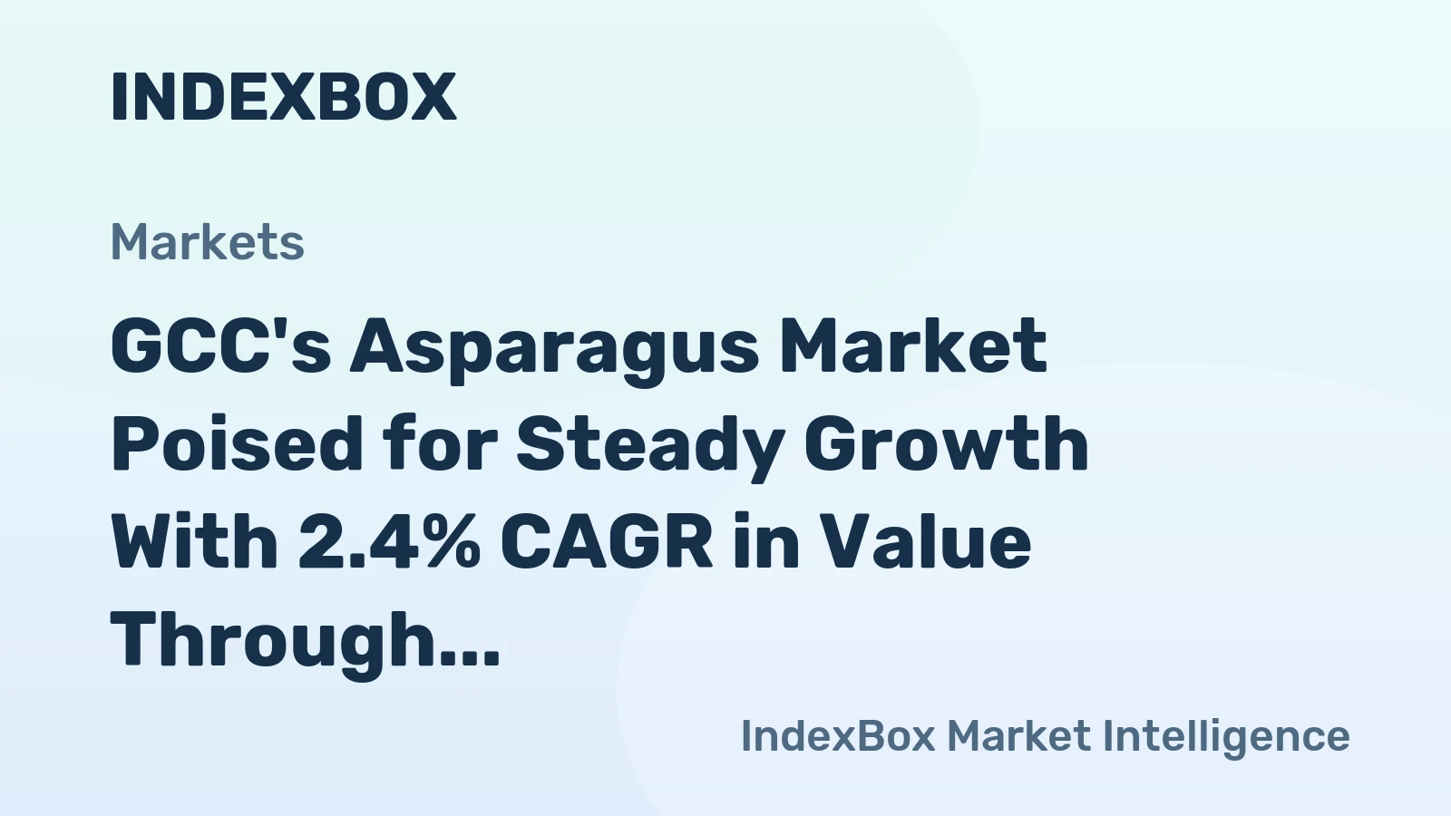 GCC's Asparagus Market Poised for Steady Growth With 2.4% CAGR in Value Through 2035