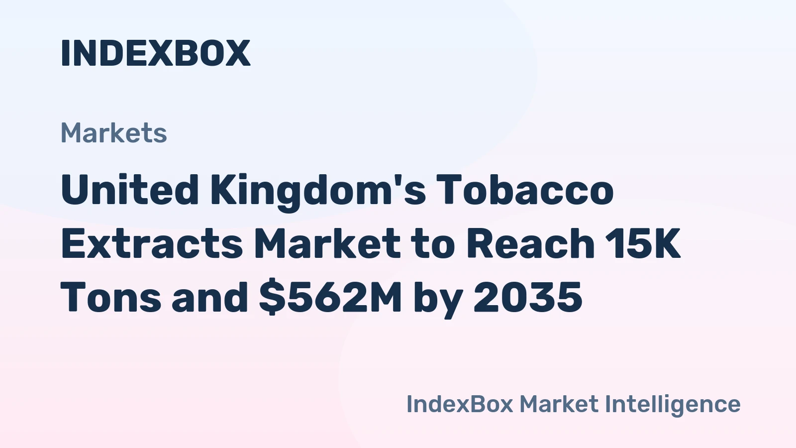 United Kingdom's Tobacco Extracts Market to Reach 15K Tons and $562M by 2035