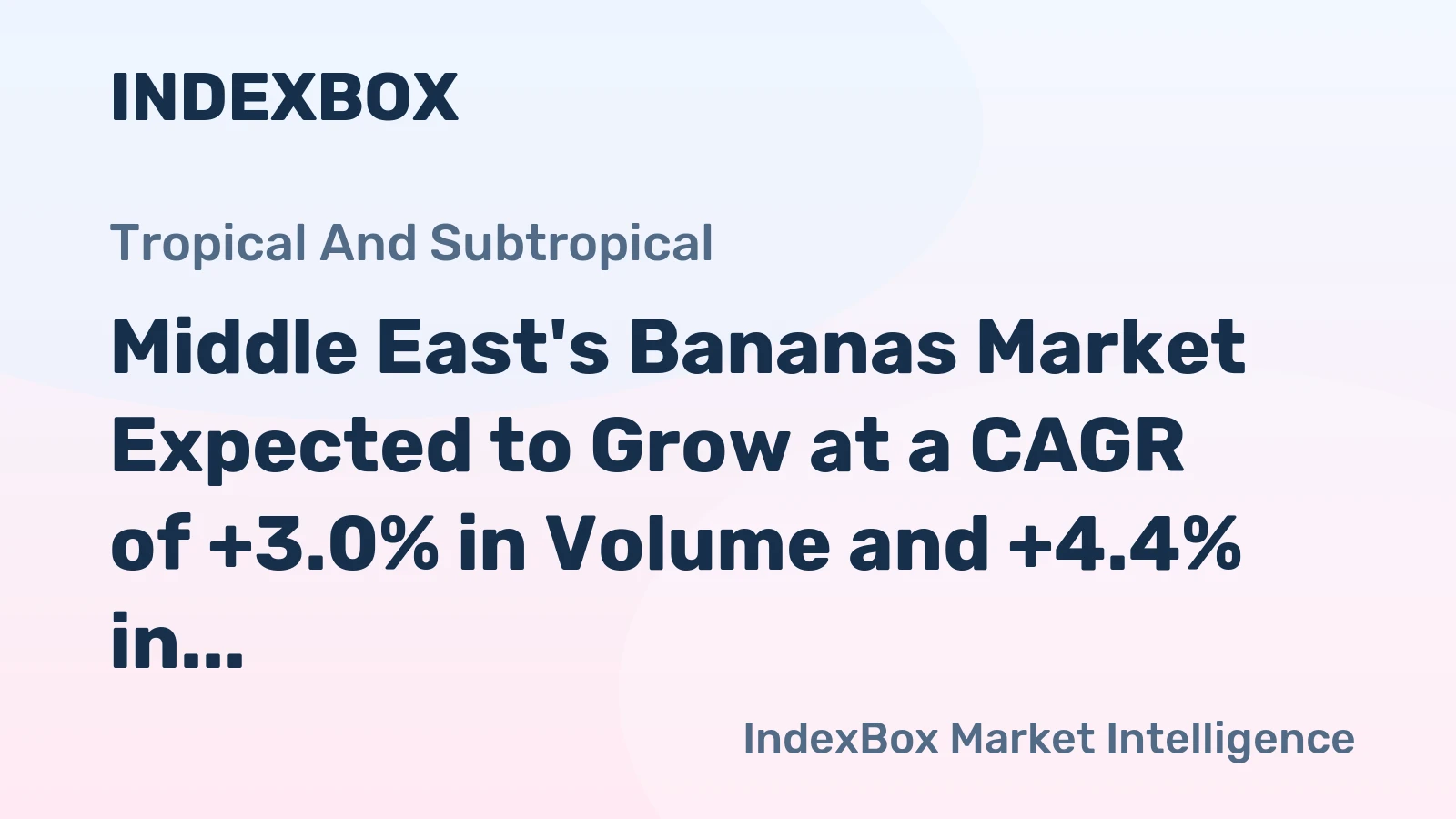 Middle East's Bananas Market Expected to Grow at a CAGR of +3.0% in Volume and +4.4% in Value by 2035