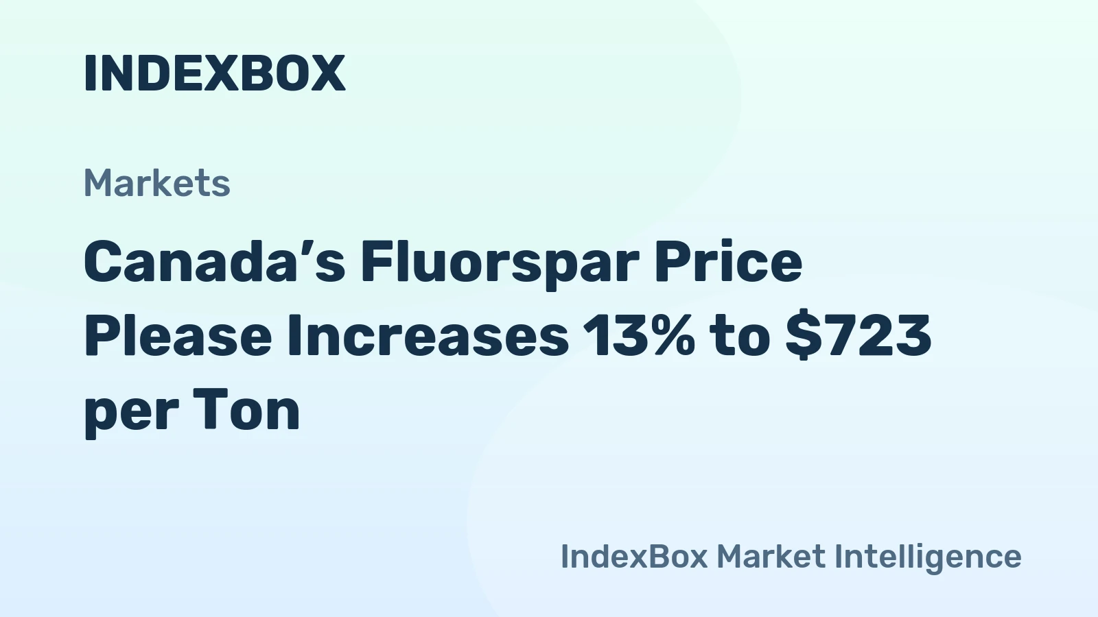 Canada’s Fluorspar Price Please Increases 13% to $723 per Ton