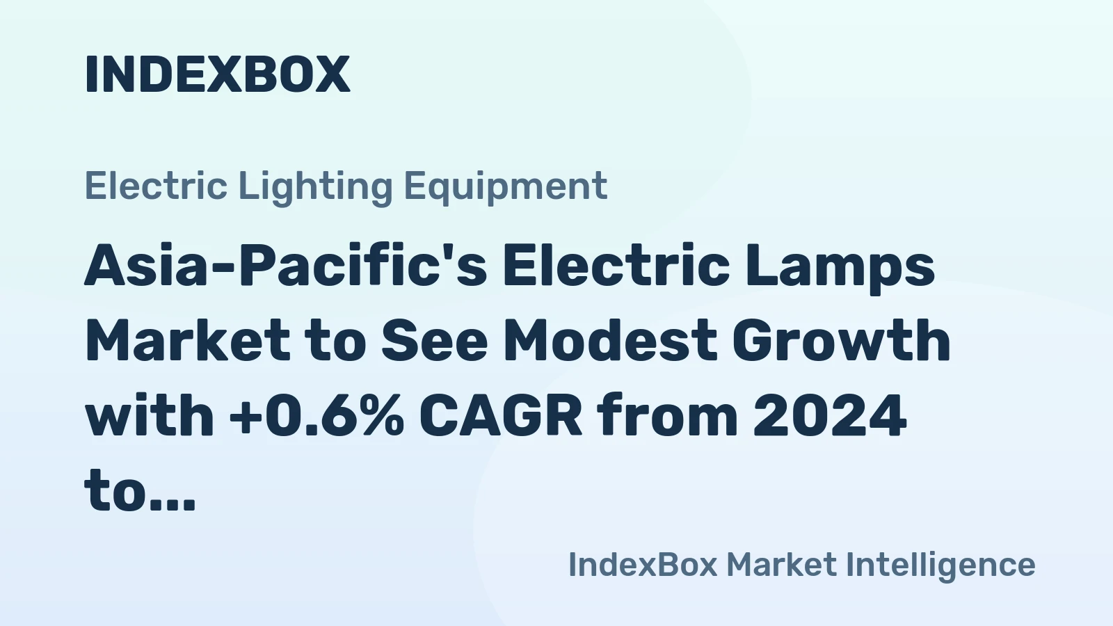 Asia-Pacific's Electric Lamps Market to See Modest Growth with +0.6% CAGR from 2024 to 2035