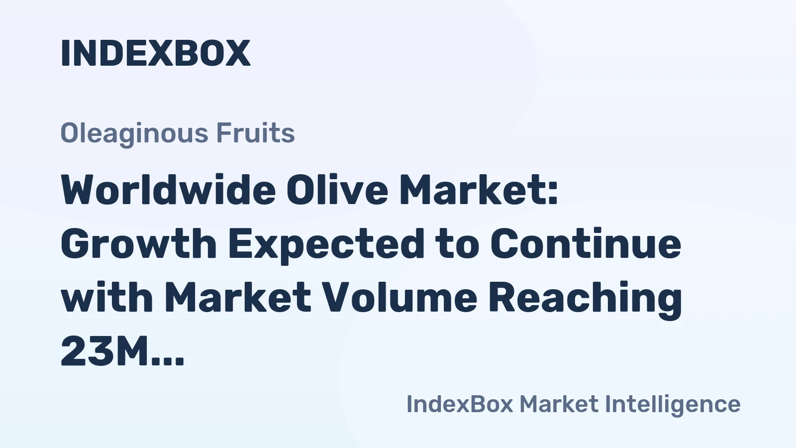 Worldwide Olive Market: Growth Expected to Continue with Market Volume Reaching 23M Tons and Value of $66.1B by 2035
