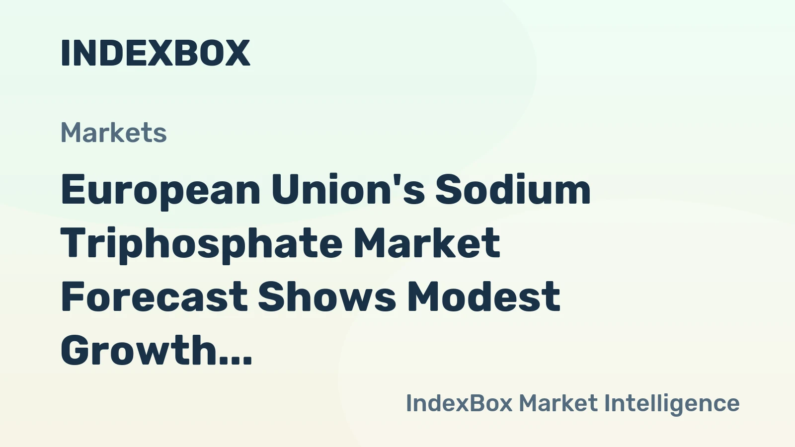 European Union's Sodium Triphosphate Market Forecast Shows Modest Growth with 1% CAGR in Value