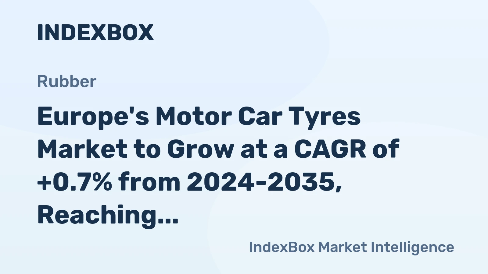 Europe's Motor Car Tyres Market to Grow at a CAGR of +0.7% from 2024-2035, Reaching $33.6B in Value