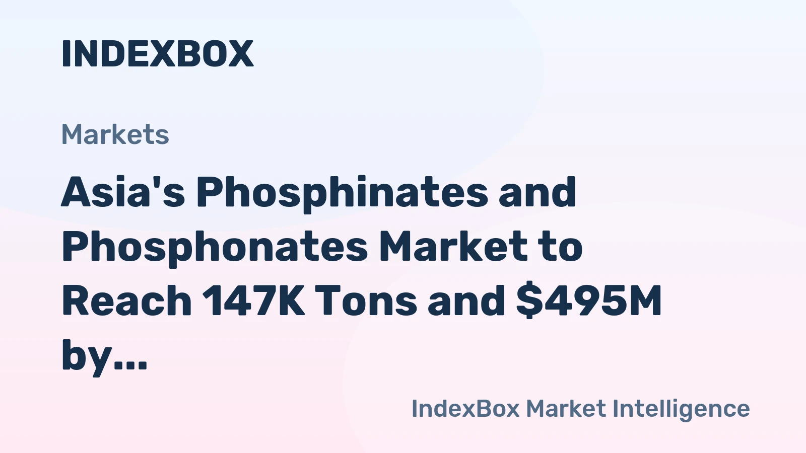 Asia's Phosphinates and Phosphonates Market to Reach 147K Tons and $495M by 2035 on Increasing Demand