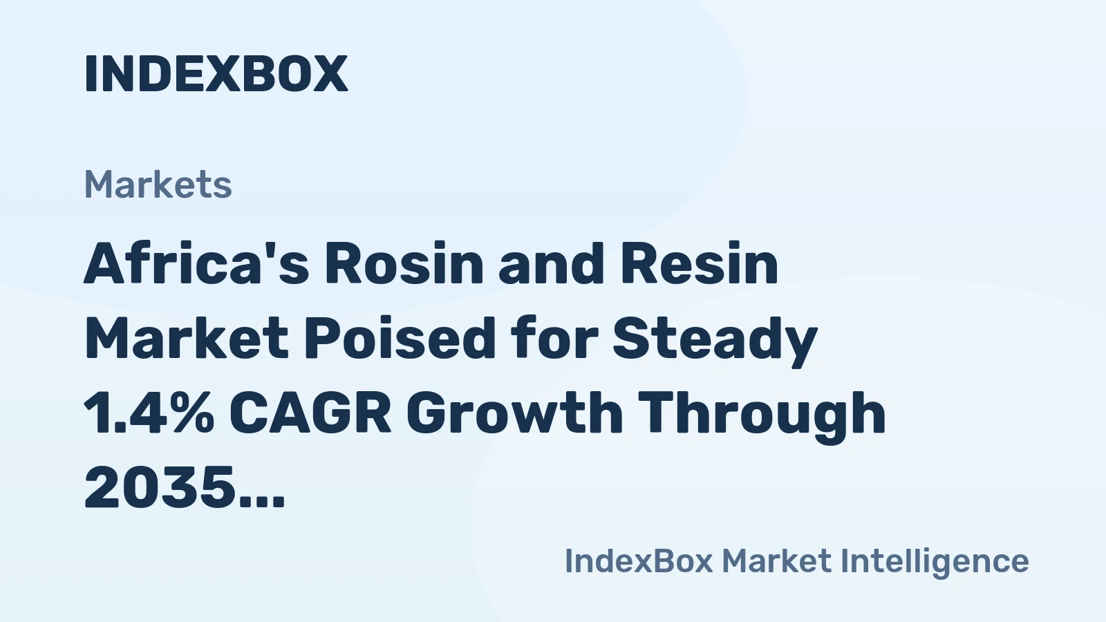 Africa's Rosin and Resin Market Poised for Steady 1.4% CAGR Growth Through 2035