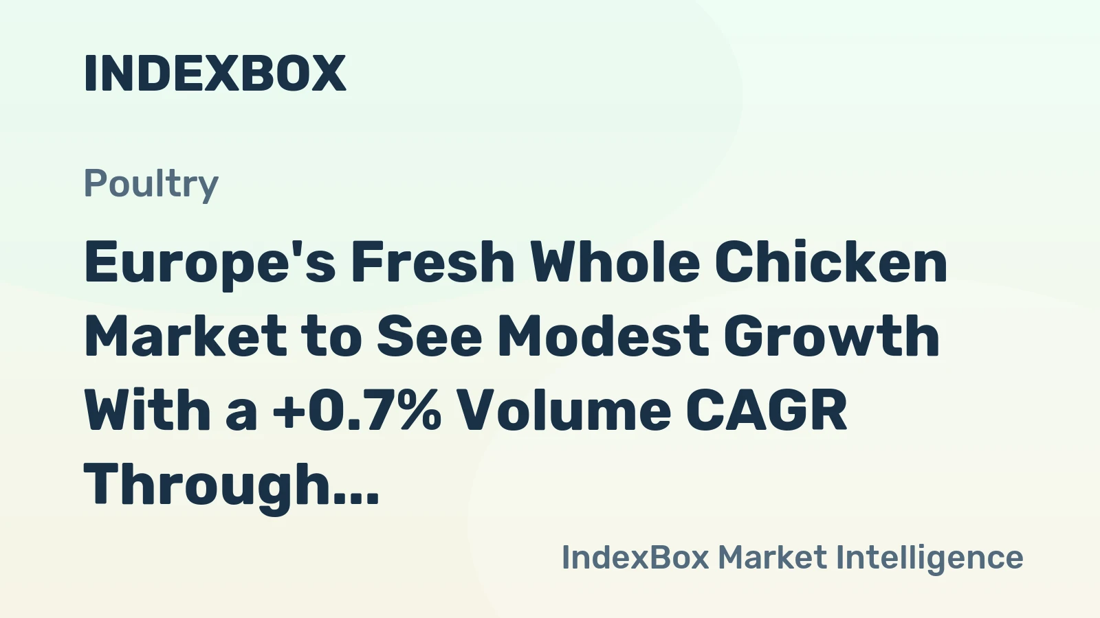 Europe's Fresh Whole Chicken Market to See Modest Growth With a +0.7% Volume CAGR Through 2035