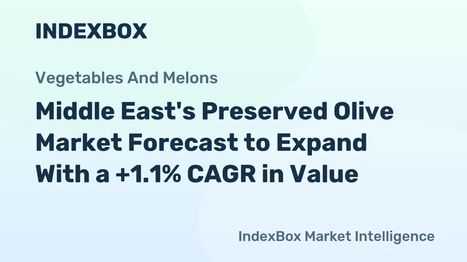 Middle East's Preserved Olive Market Forecast to Expand With a +1.1% CAGR in Value