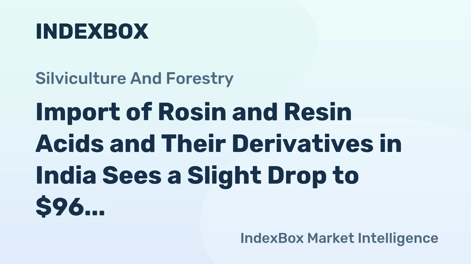 Import of Rosin and Resin Acids and Their Derivatives in India Sees a Slight Drop to $96 Million in 2023